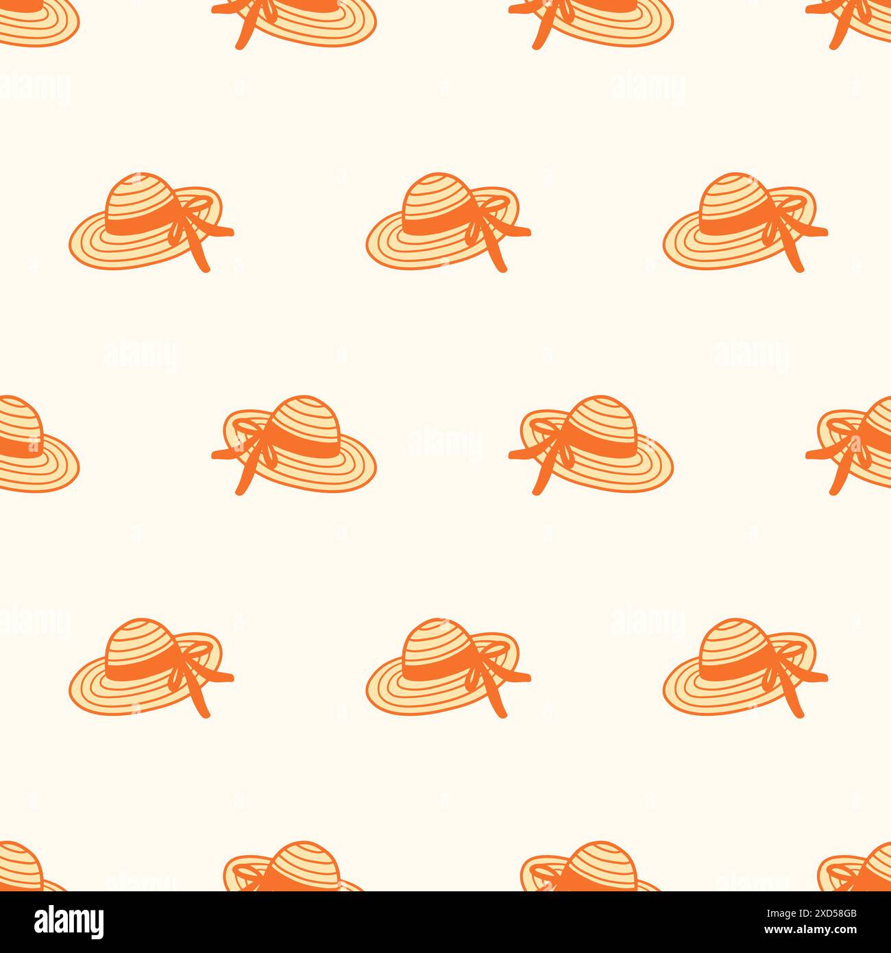 Straw hat flat sketch hi-res stock photography and images - Alamy