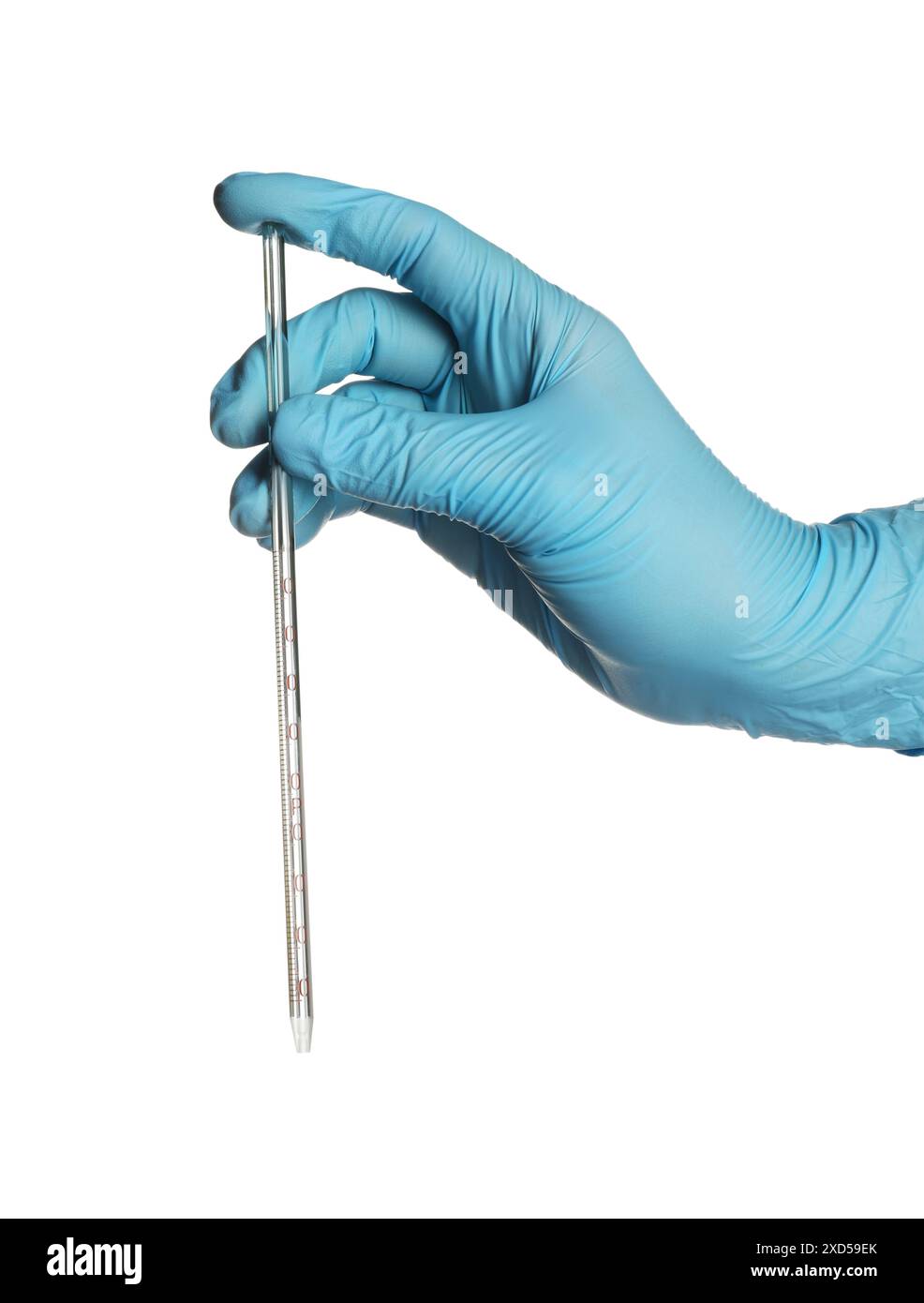 Scientist with pipette on white background, closeup Stock Photo - Alamy