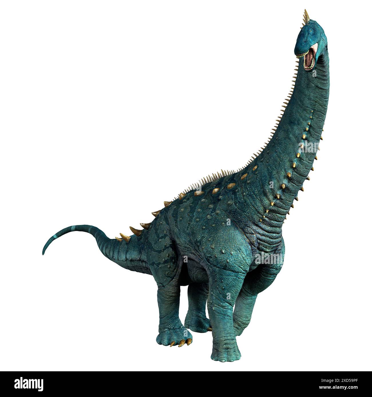 3D rendering of a dinosaur Alamosaurus isolated on white background ...