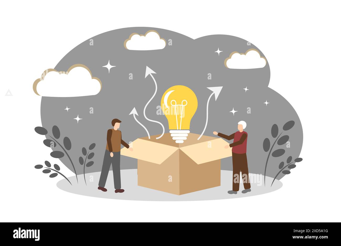 The concept of a new idea, imagination and inspiration. A light bulb in ...