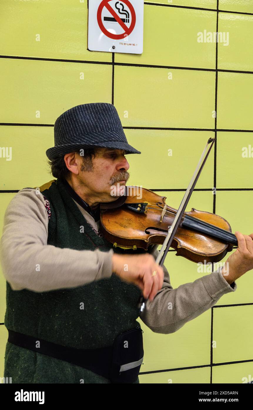 Subway musician on a TTC station, Toronto, Canada Stock Photo - Alamy