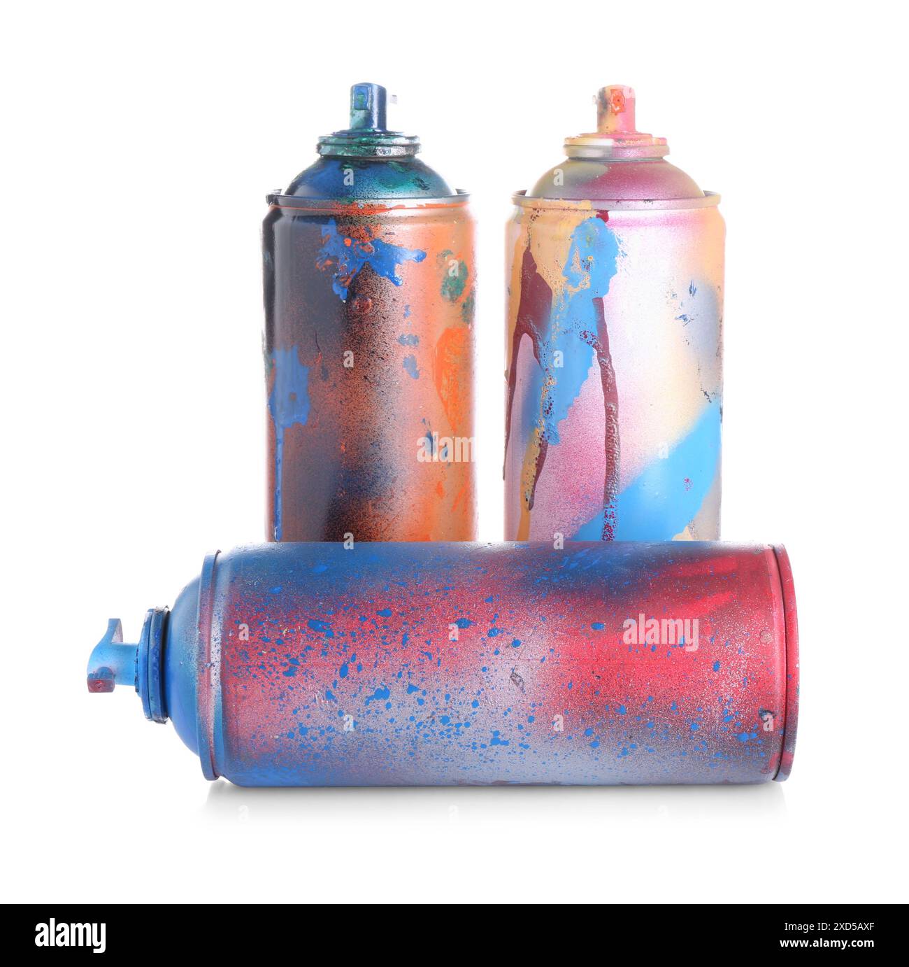 Different spray paint cans isolated on white Stock Photo - Alamy