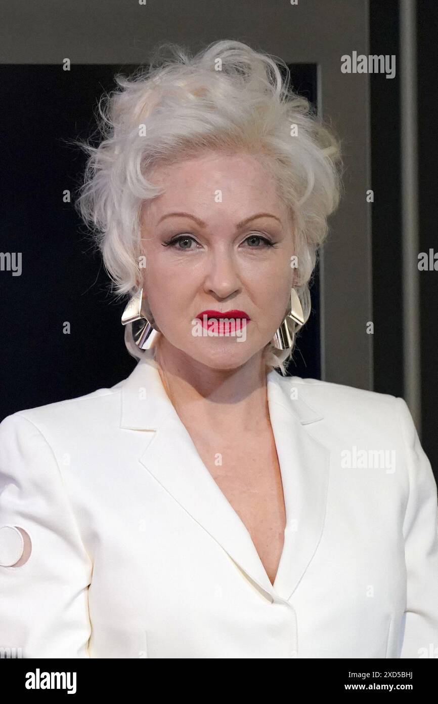 Cyndi Lauper at a public appearance for Cyndi Lauper Lights the Empire ...