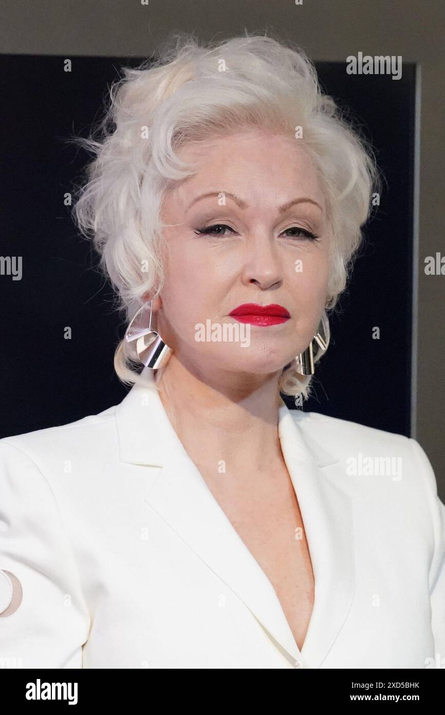 Cyndi Lauper at a public appearance for Cyndi Lauper Lights the Empire ...