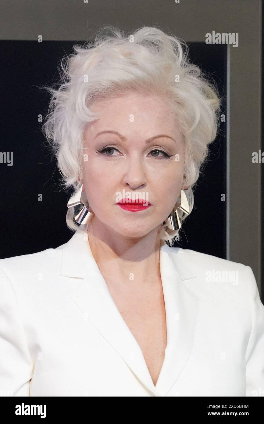 Cyndi Lauper at a public appearance for Cyndi Lauper Lights the Empire ...