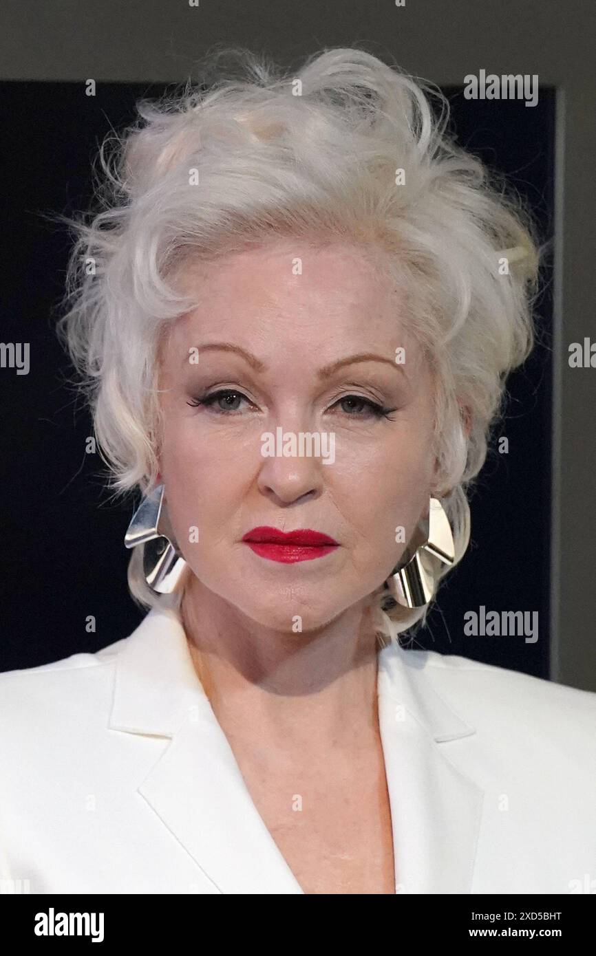 Cyndi Lauper at a public appearance for Cyndi Lauper Lights the Empire ...