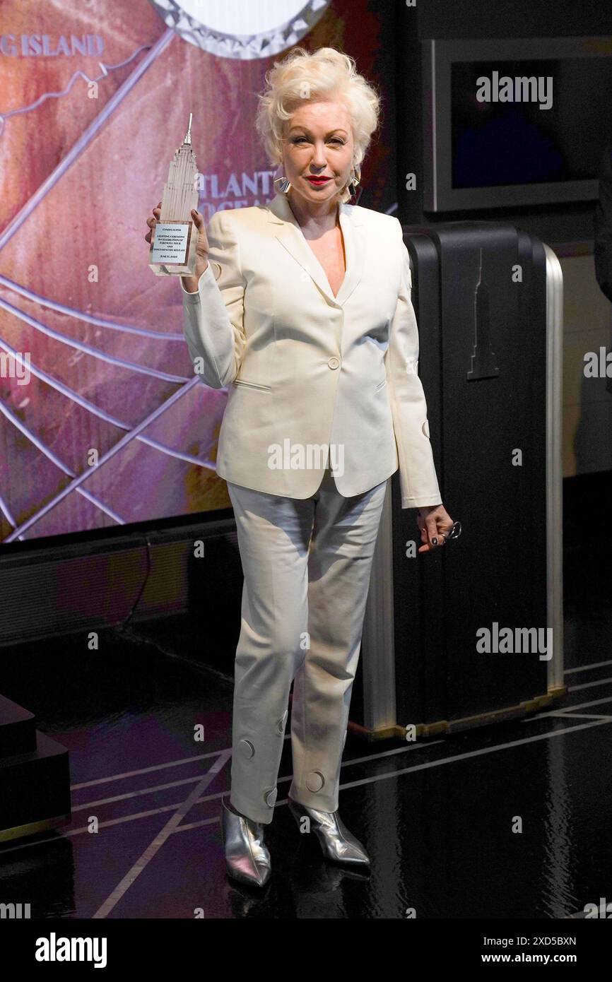 Cyndi Lauper at a public appearance for Cyndi Lauper Lights the Empire ...