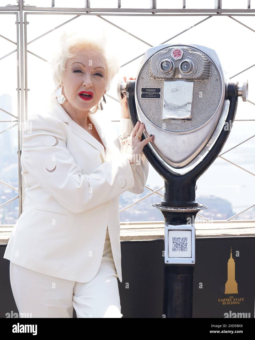Cyndi Lauper at a public appearance for Cyndi Lauper Lights the Empire ...