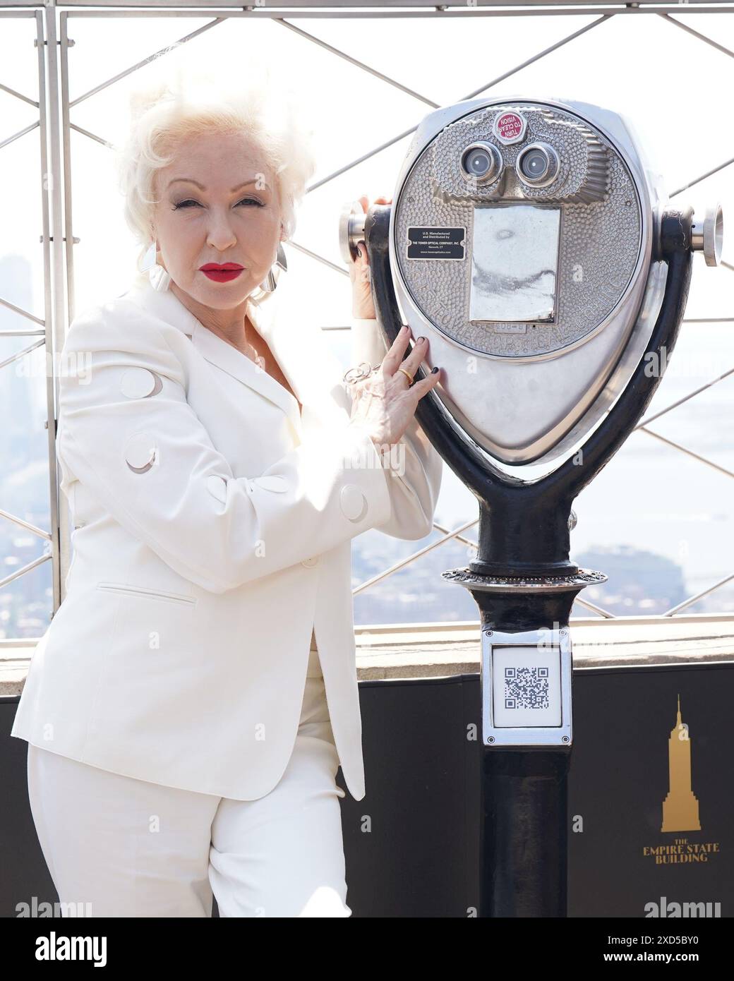 Cyndi Lauper at a public appearance for Cyndi Lauper Lights the Empire ...