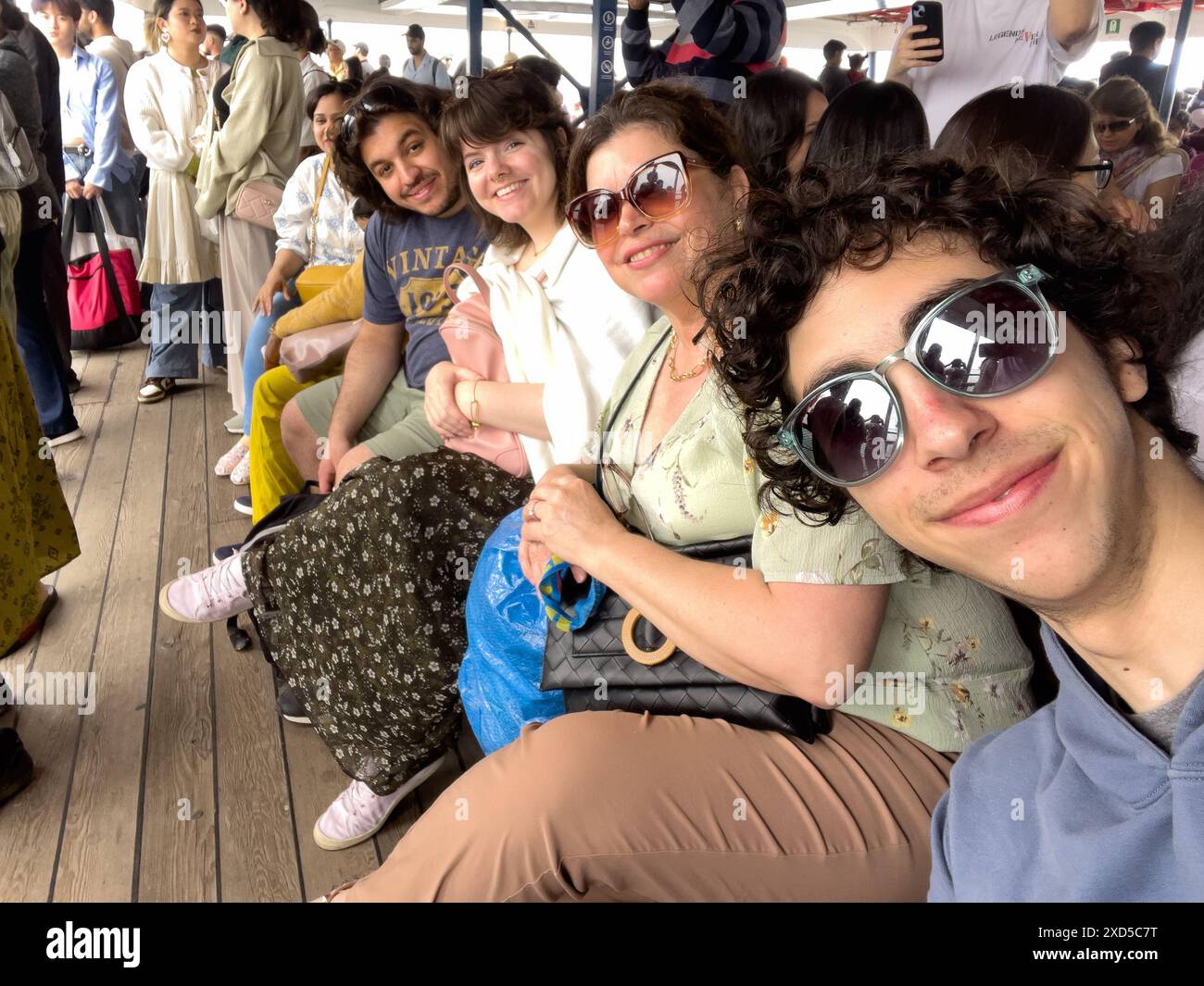 Group of people in Toronto Ferry, Canada. Portrait of family Stock ...