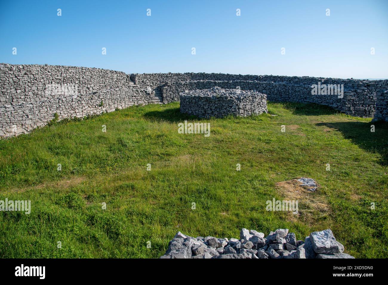 View on Stone Ring Fort Dun Eochla historical landmark on Aran Island ...