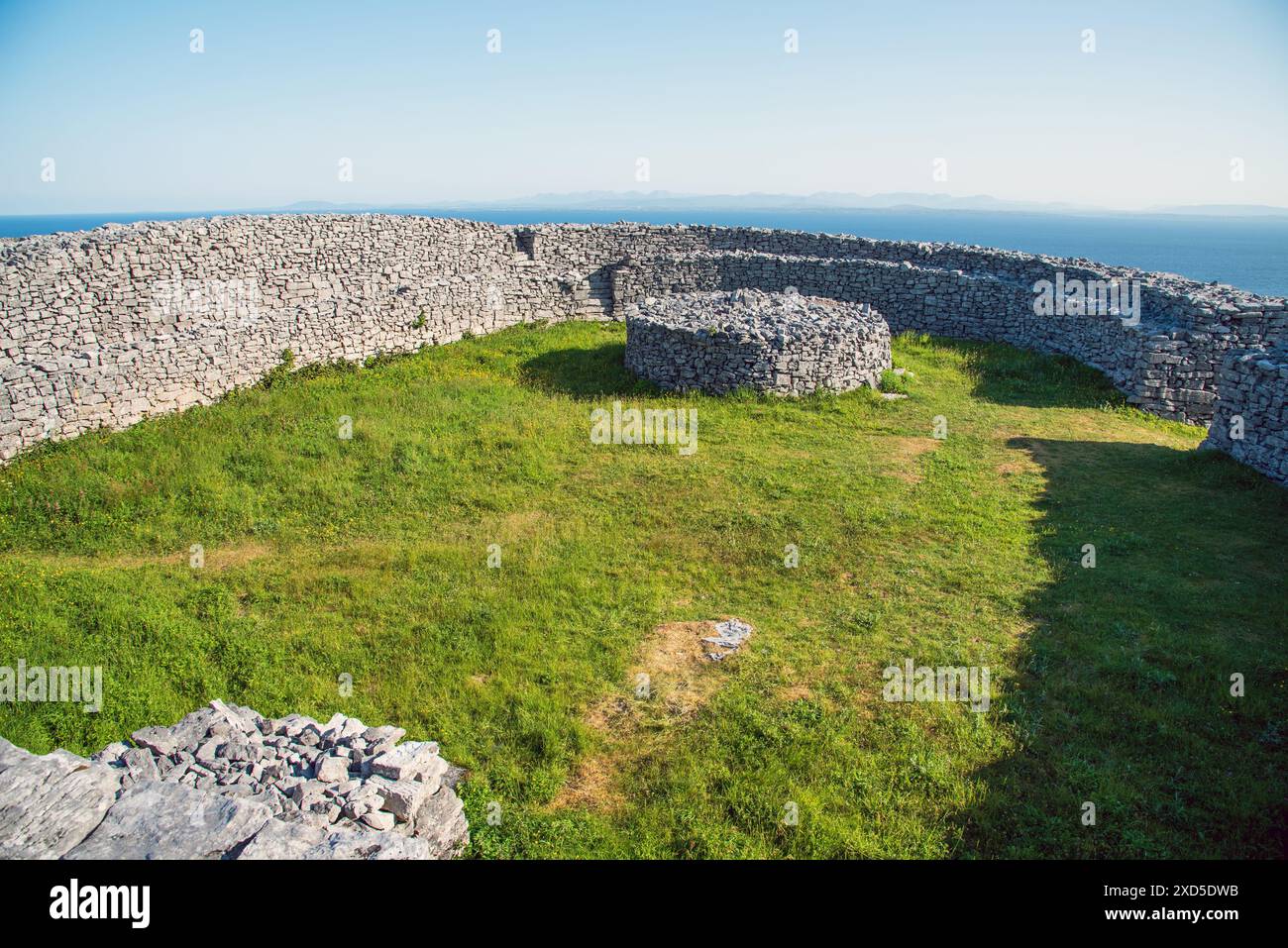 View on Stone Ring Fort Dun Eochla historical landmark on Aran Island ...