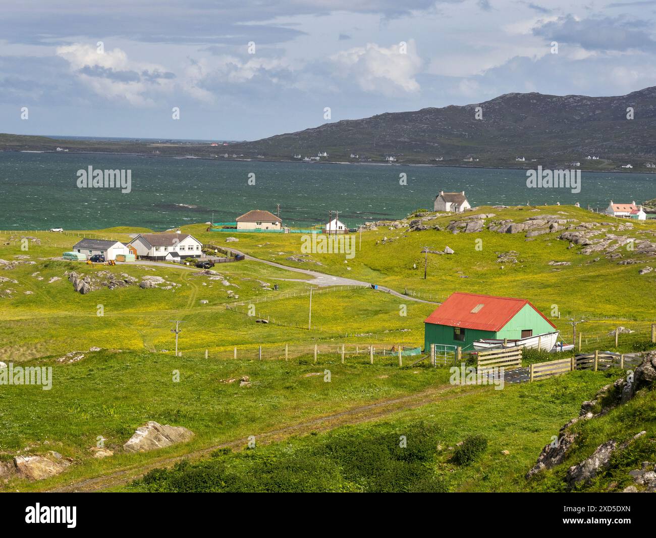 Houses at Rubha Ban on Eriskay, Outer Hebrides, Scotland, UK Stock ...