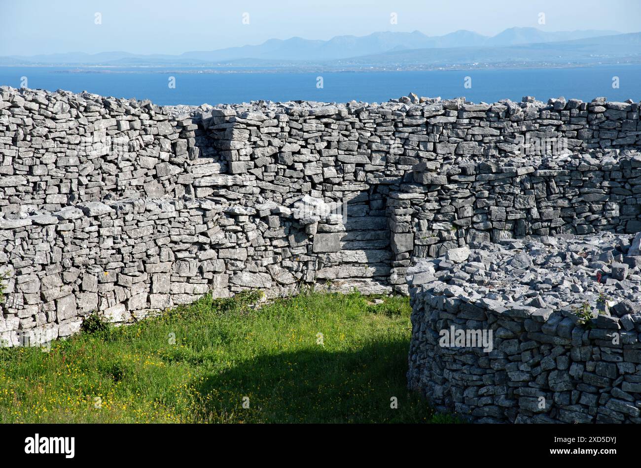 View on Stone Ring Fort Dun Eochla historical landmark on Aran Island ...