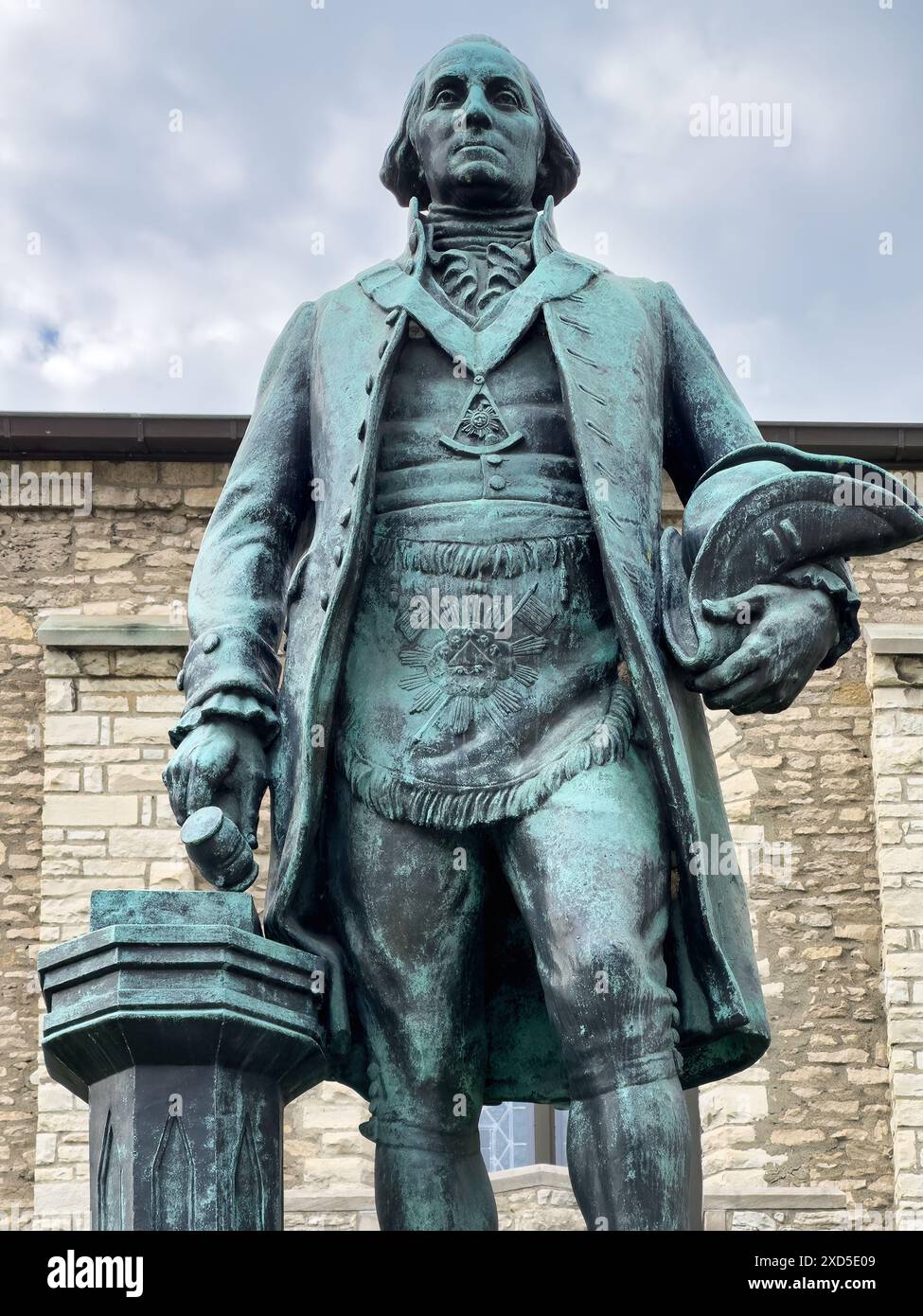 George Washington Statue with masonic symbols, Detroit, Michigan, USA ...