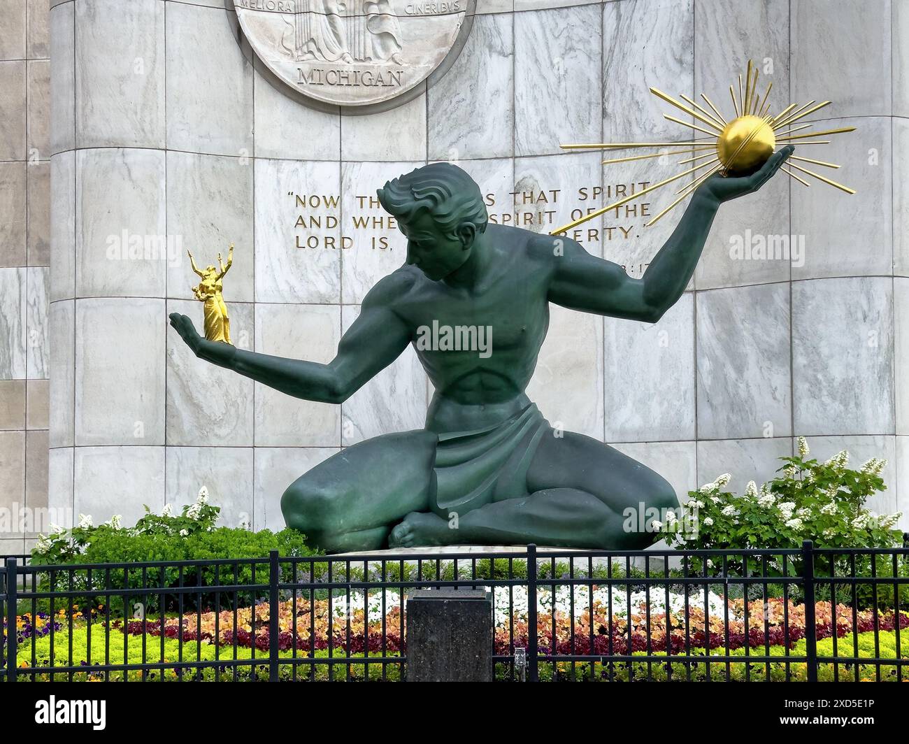 Sculpture Spirit of Detroit, Michigan, USA Stock Photo - Alamy