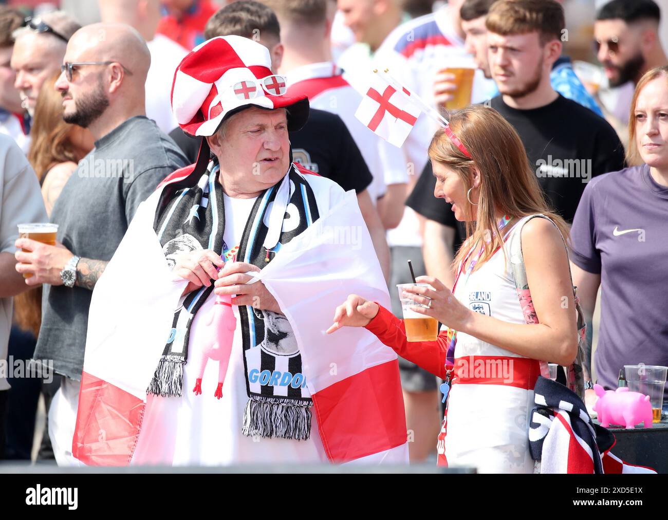 England fans at the 4theFans Central Park Fan Park in Newcastle ...