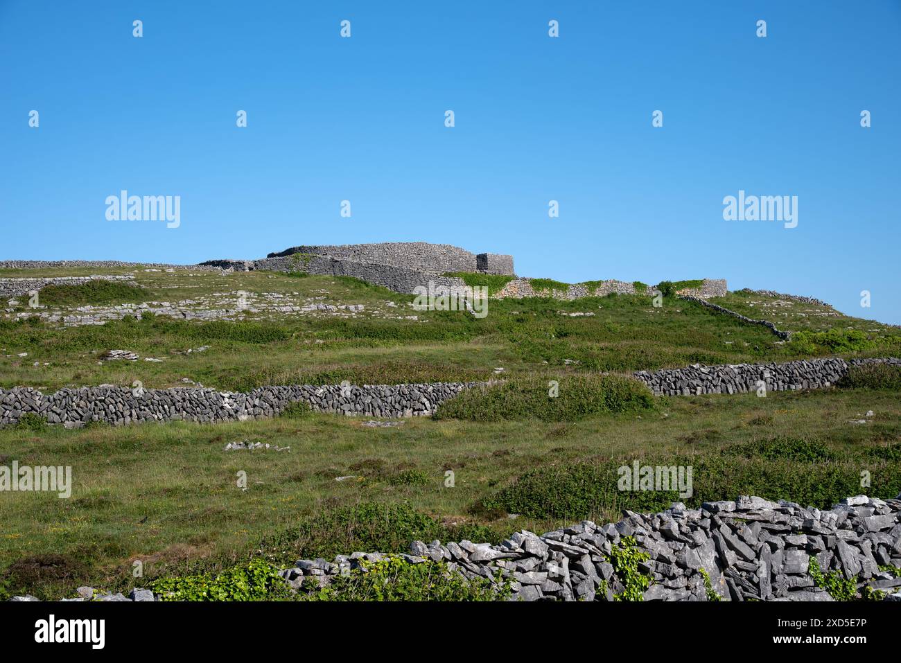 View on Stone Ring Fort Dun Eochla historical landmark on Aran Island ...