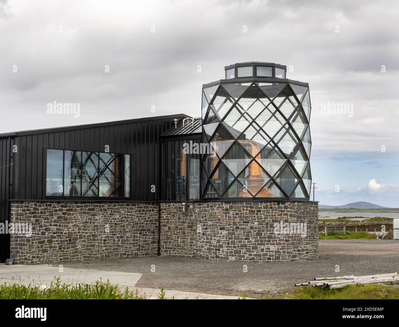 A modern distillery on Benbecula, Outer Hebrides, Scotland, UK Stock ...
