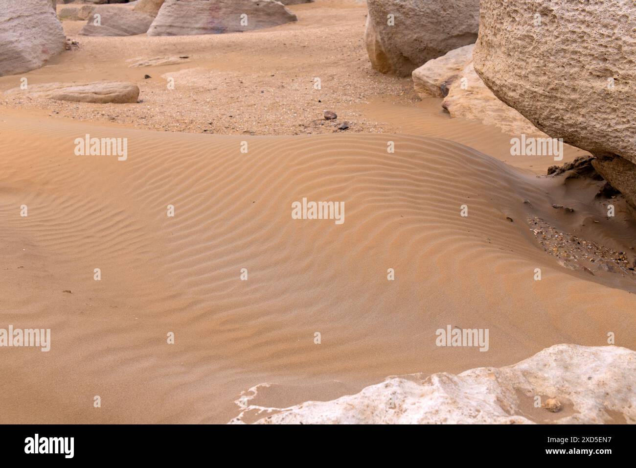Beautiful wavy sand texture on the beach. Caspian Sea. Azerbaijan Stock ...