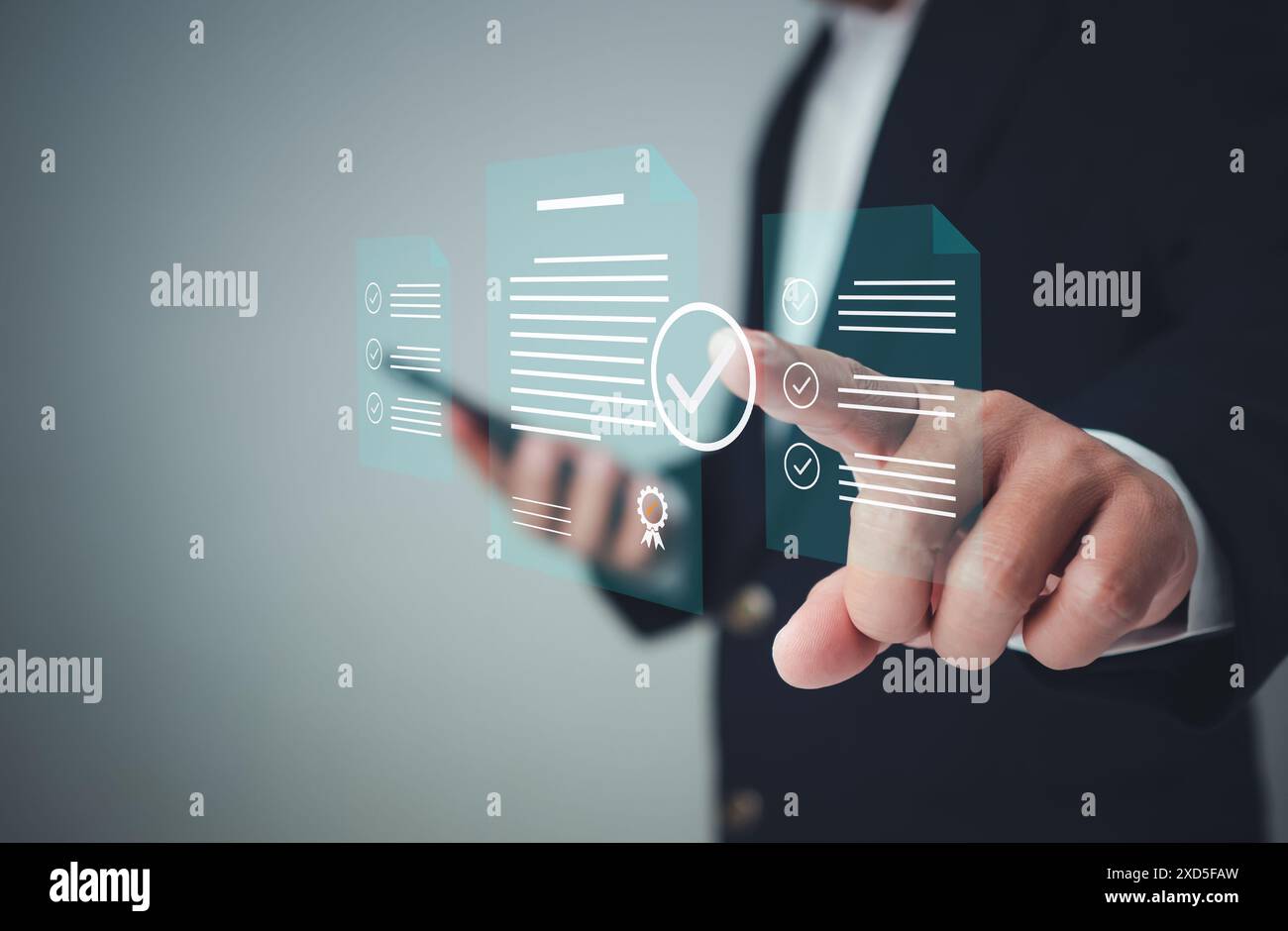 Check electronic documents on digital documents and checklist approval ...