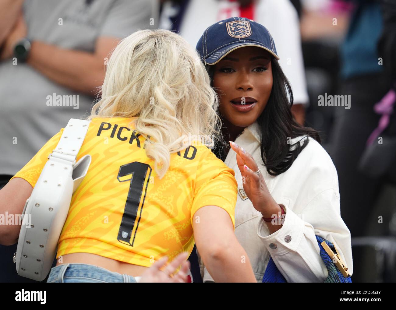 Megan Davison (left), wife of England goalkeeper Jordan Pickford, and ...