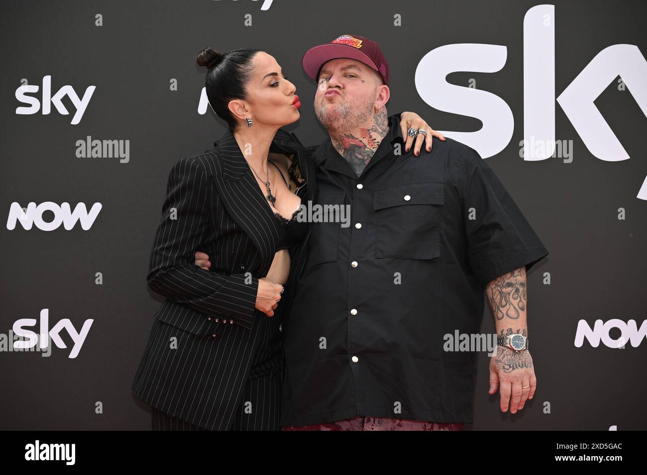 Paola Iezzi and Jake La Furia are attending the Photocall SKY Program ...