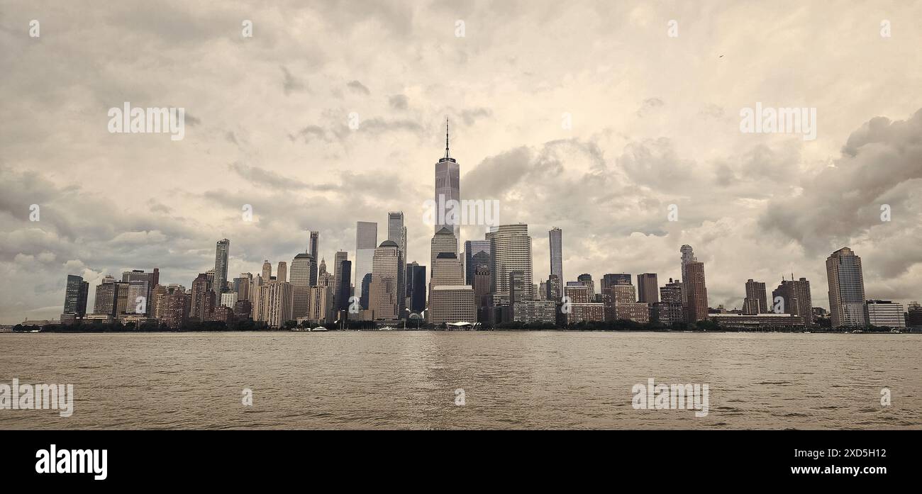 metropolis cityscape horizon. new york downtown. manhattan skyline. new ...