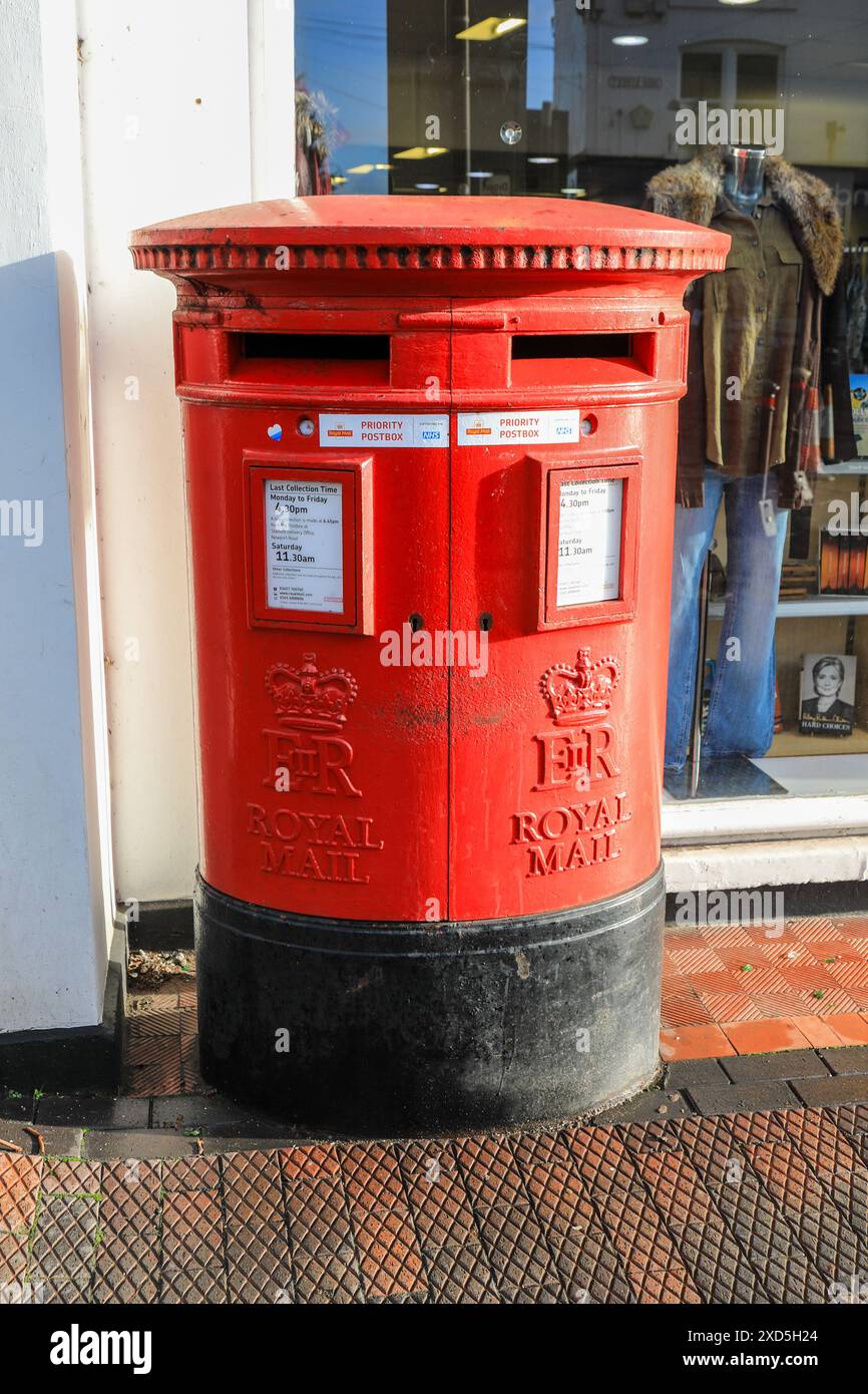 A double Royal Mail post box or letter box, England, UK Stock Photo - Alamy