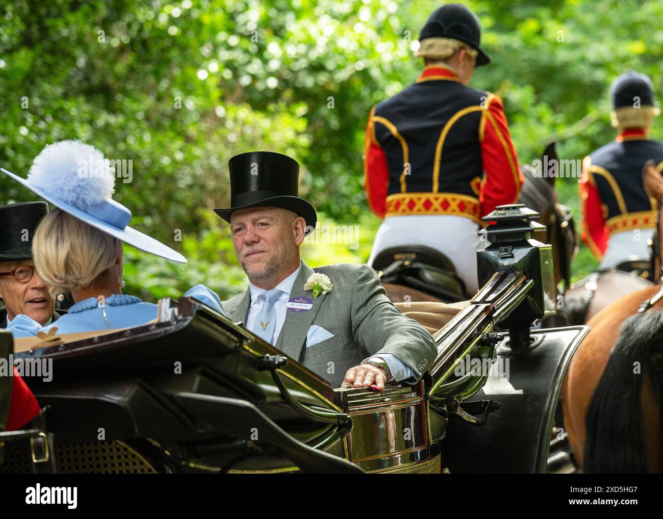 Ascot, UK 20th Jun 2024 Zara Tindall and her husband Mike arrive at ...