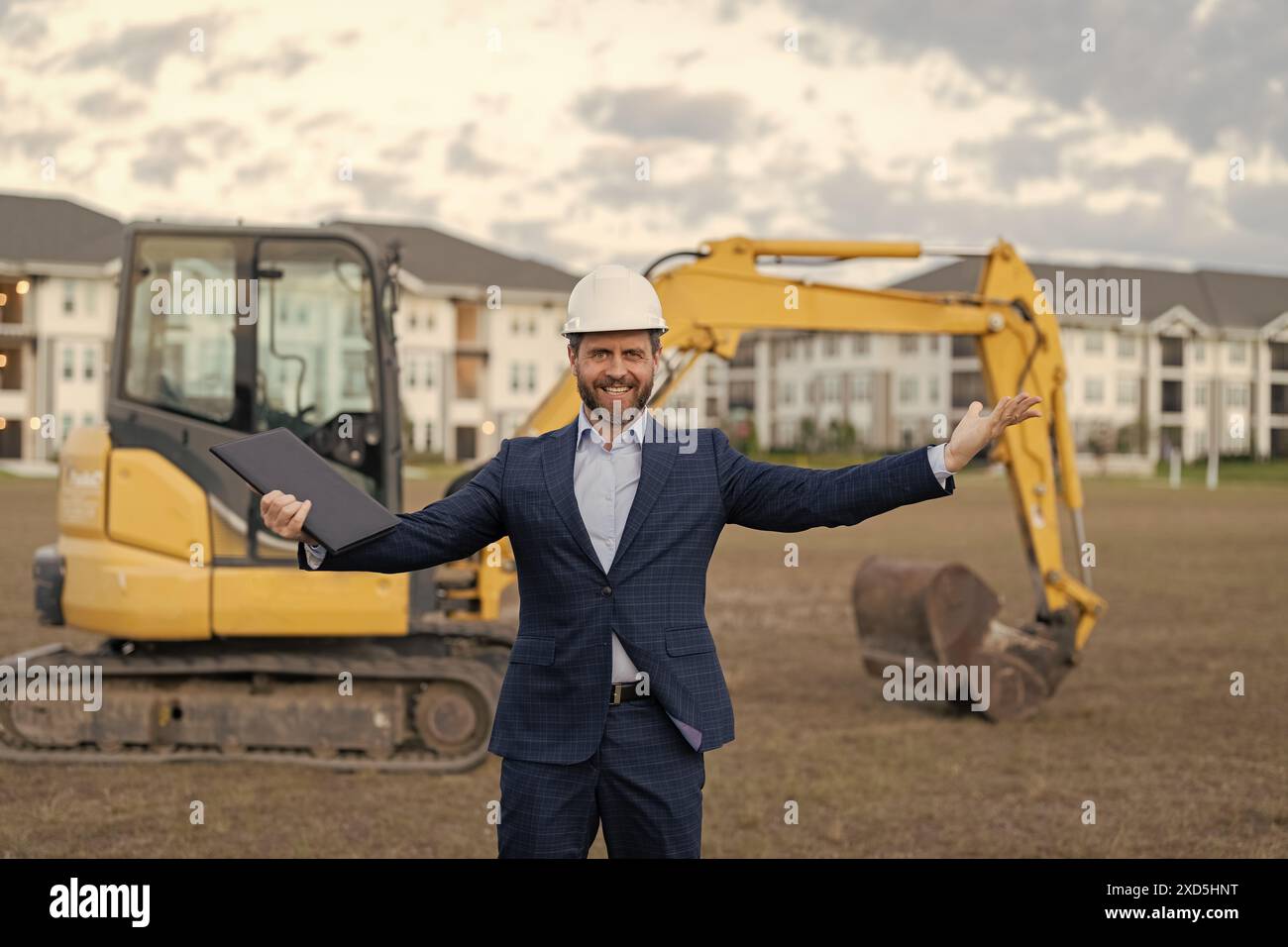 successful construction inspector engineer architecting outdoor. photo ...