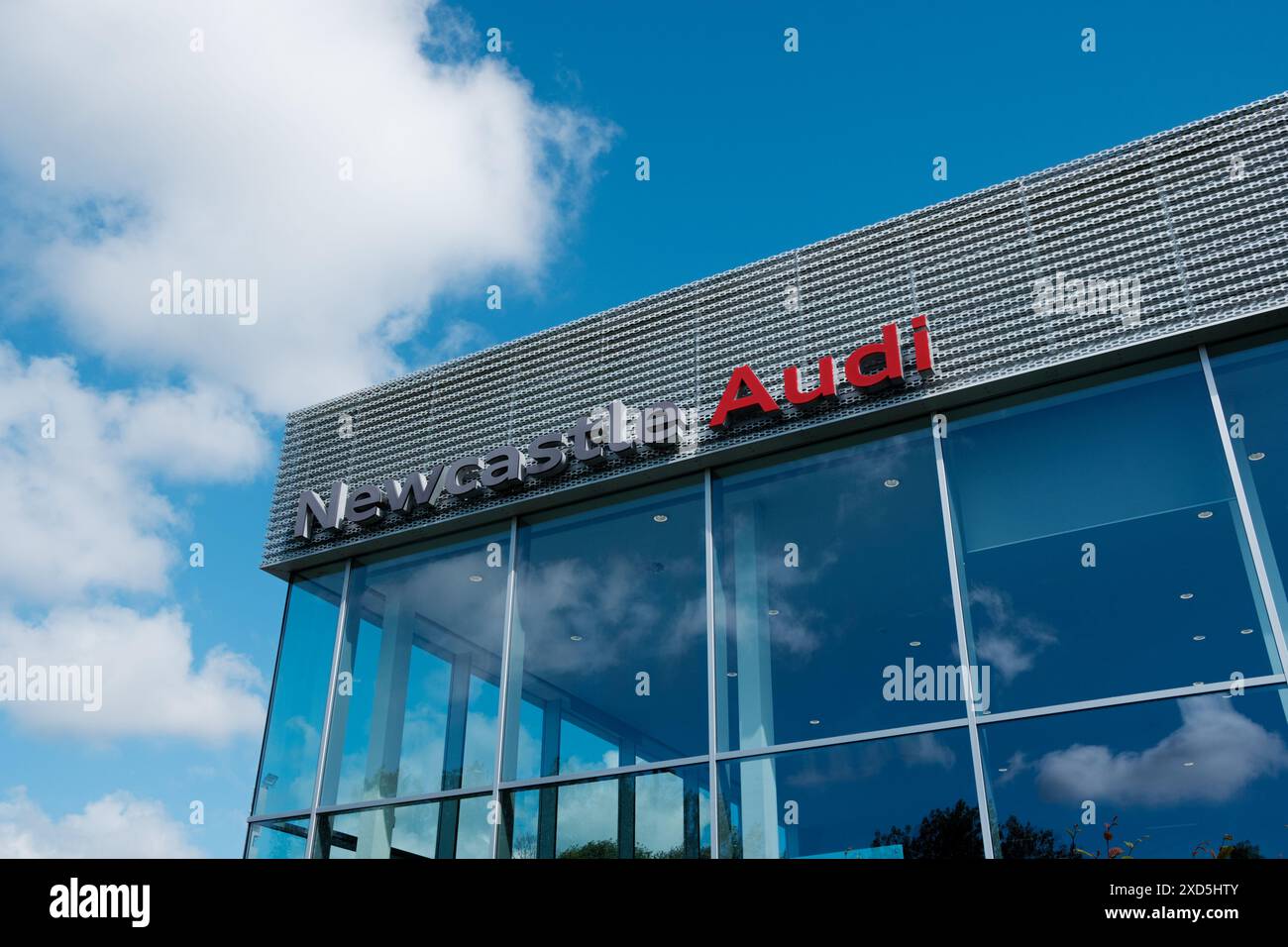 Newcastle UK: 8th June 2024: Newcastle Audi car showroom with modern ...