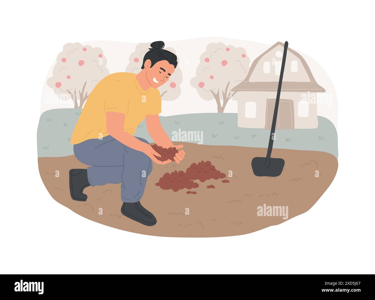 Soil management isolated cartoon vector illustrations Stock Vector ...