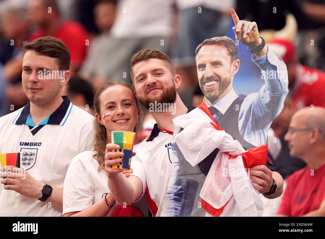England fans during the UEFA Euro 2024 match at the Frankfurt Arena in ...