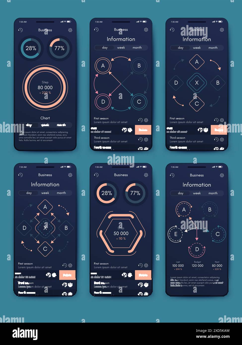 Vector graphics infographics with mobile phone. Template for creating ...