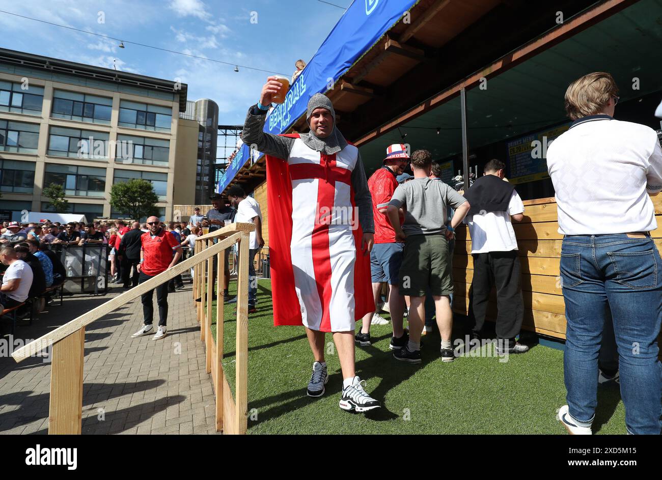 England fans at the 4theFans Central Park Fan Park in Newcastle ...