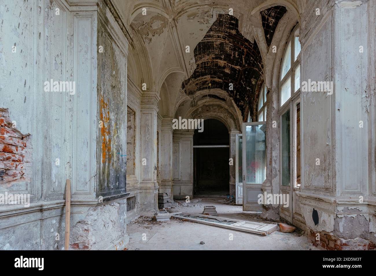 Old ruined abandoned Palace of the Grand Prince Mikhail Nikolaevich ...