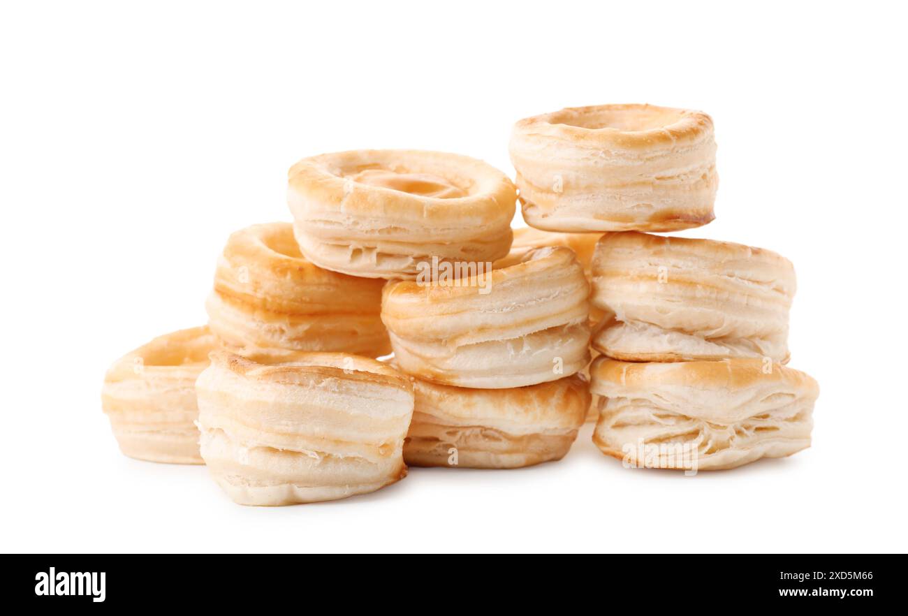 Delicious fresh puff pastry isolated on white Stock Photo - Alamy