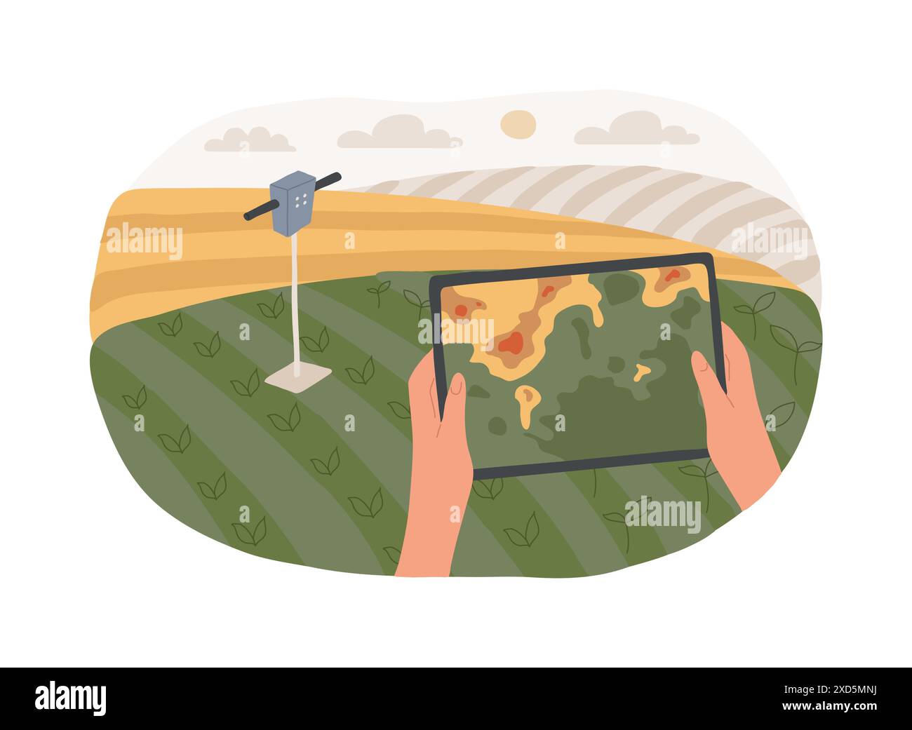Compaction profile sensing isolated cartoon vector illustrations Stock ...