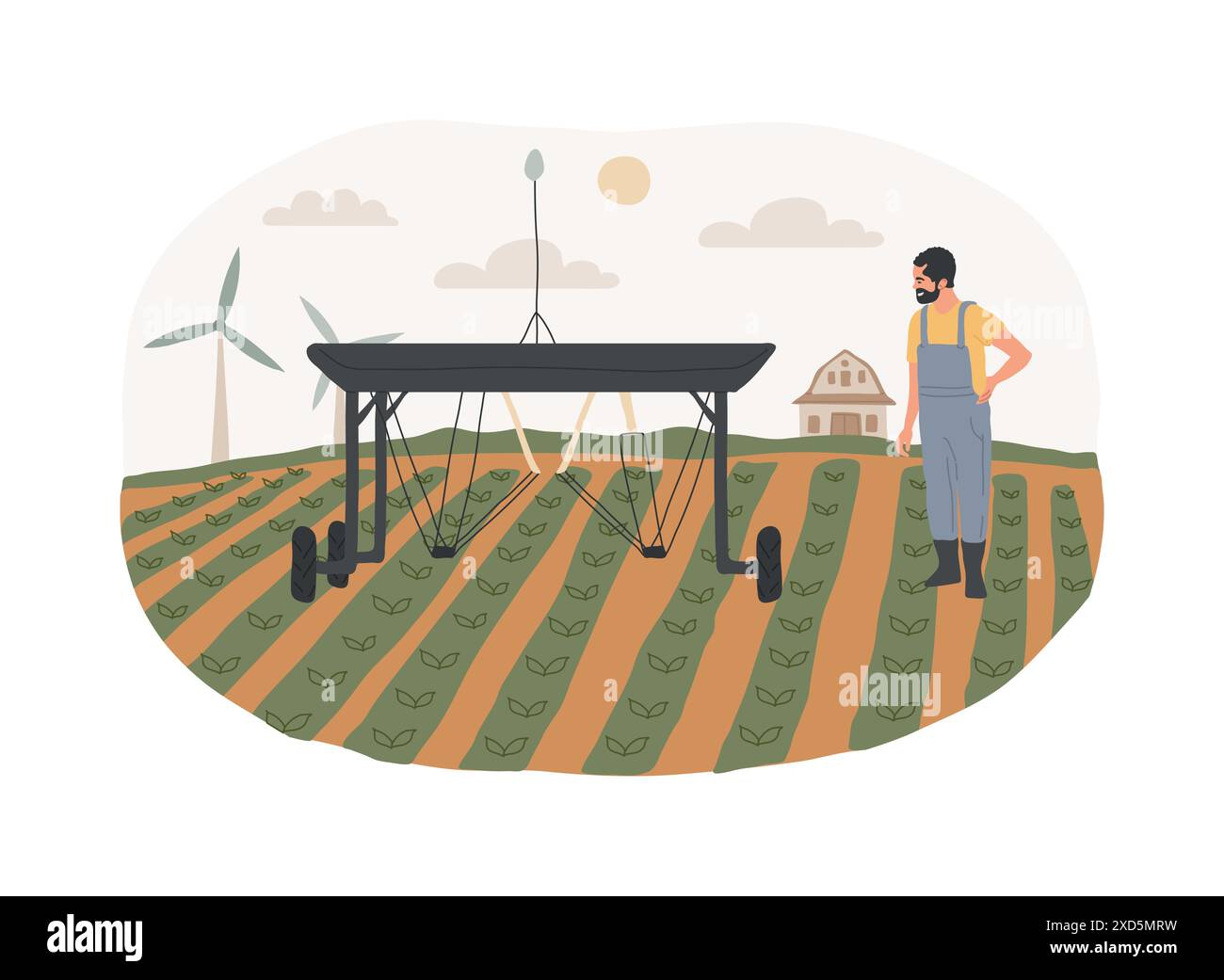 Weed control robots isolated cartoon vector illustrations Stock Vector ...