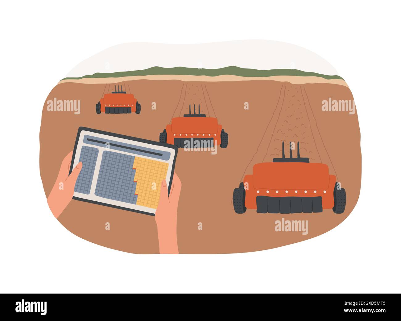 Autonomous Seeding Isolated Cartoon Vector Illustrations Stock Vector