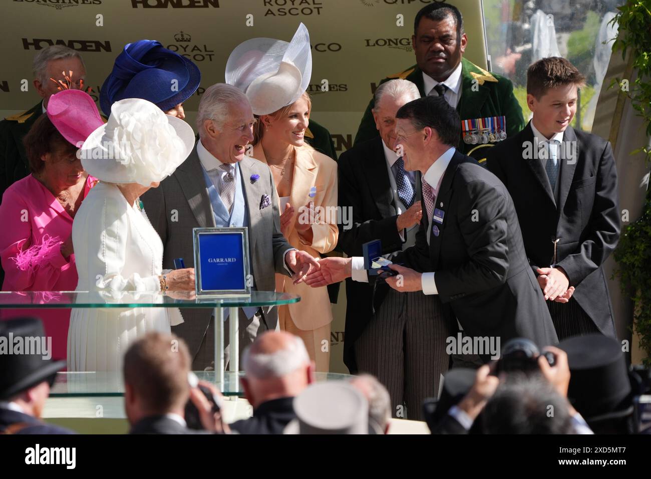 King Charles III with Aidan O'Brien, the trainer of Kyprios, the horse ...