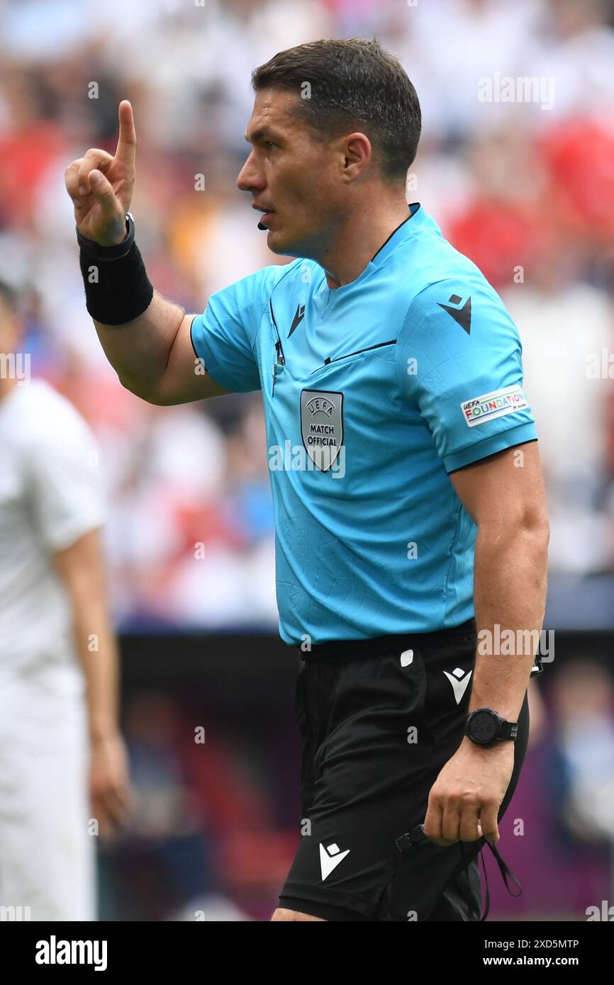 MUNICH, GERMANY - JUNE 20: Referee Istvan Kovacs of Romania during the ...