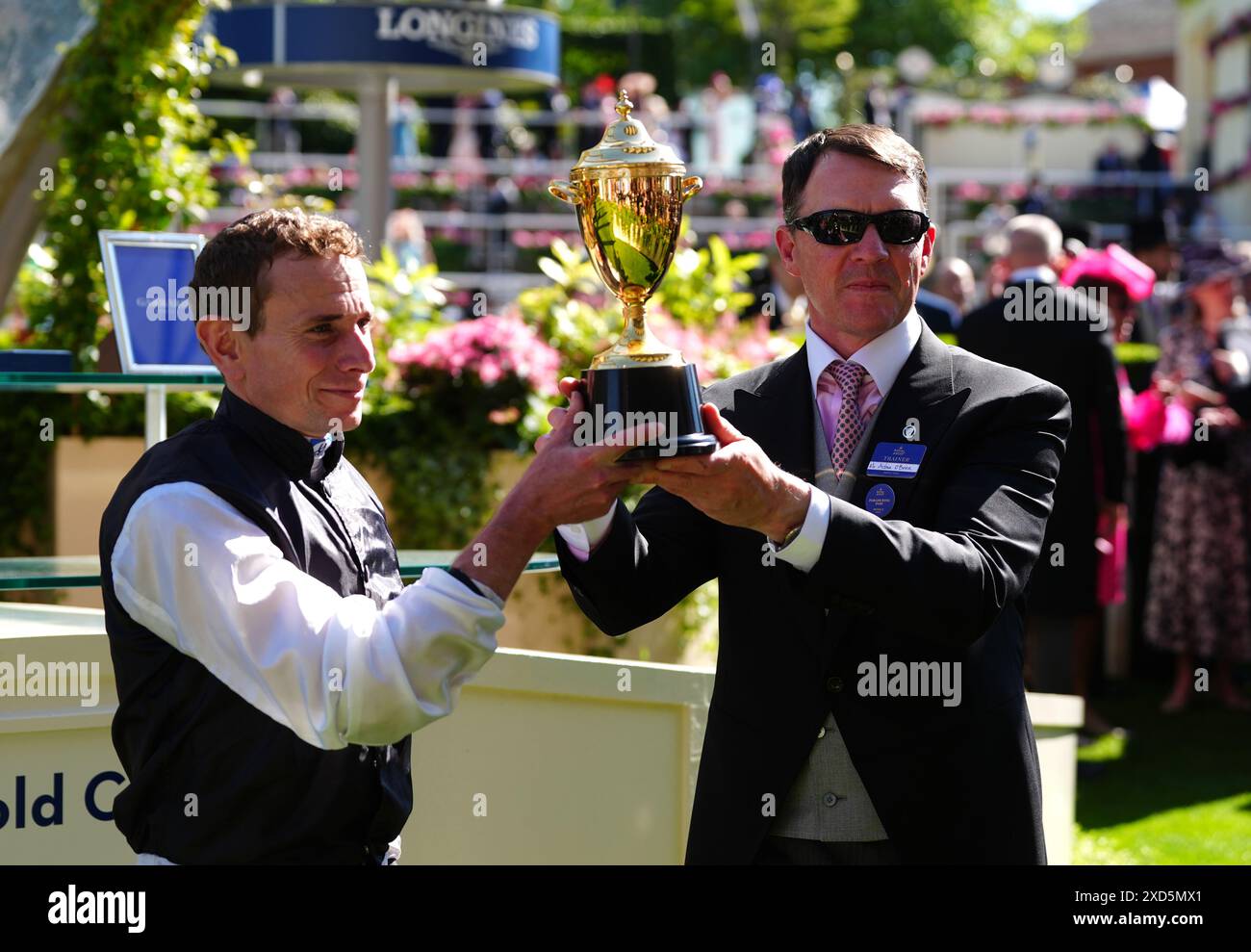 Aidan O'Brien and Ryan Moore after winning the Gold Cup with Kyprios on ...