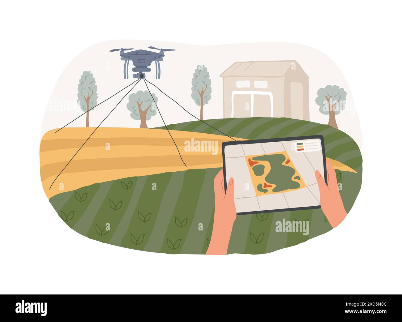 Aerial imagery drones isolated cartoon vector illustrations Stock ...