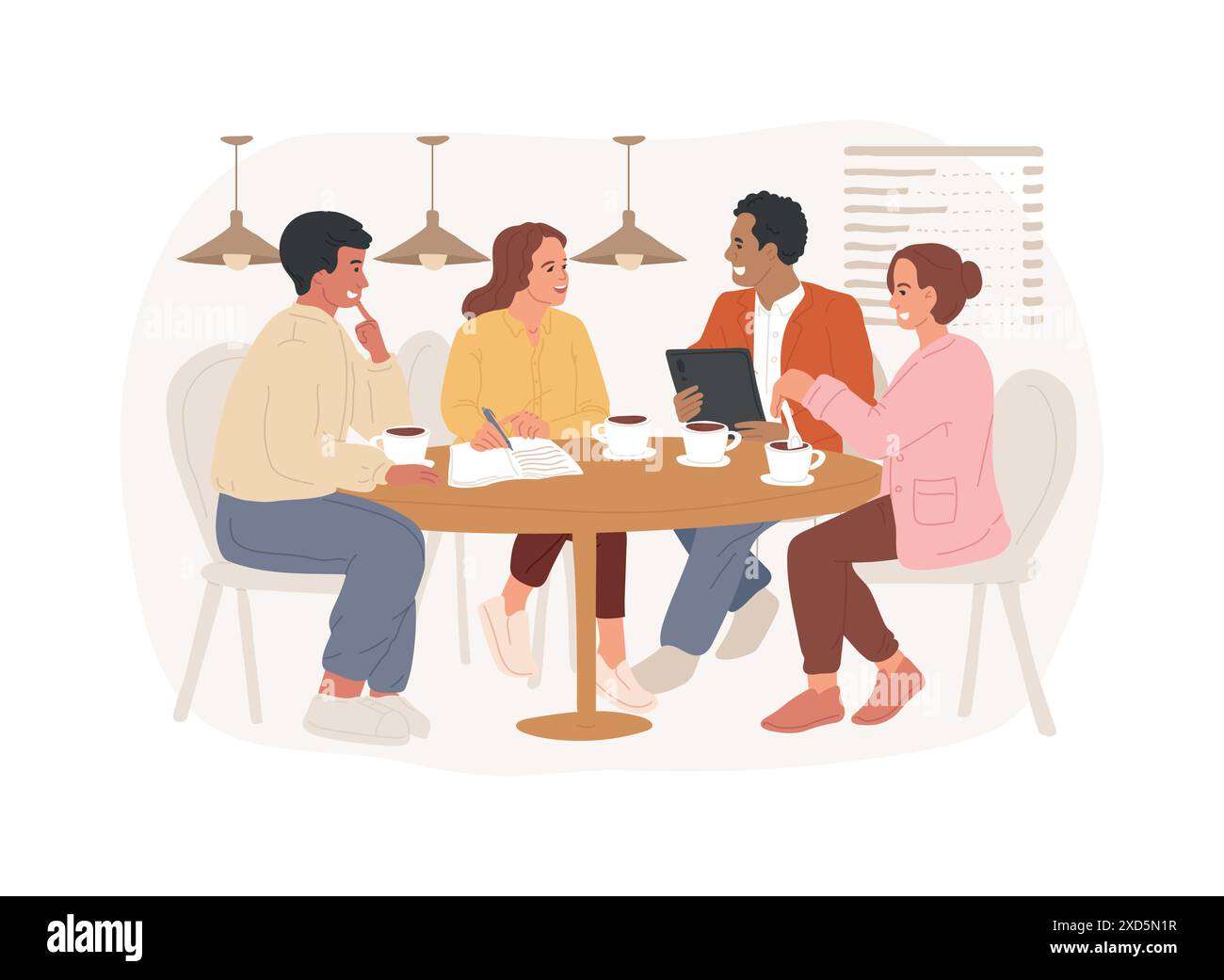 Business meeting isolated cartoon vector illustrations Stock Vector ...