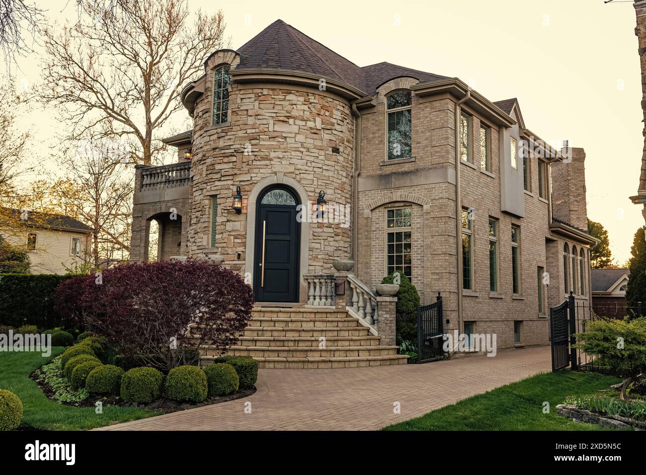 mansion house. suburban home in neighborhood. suburban house ...