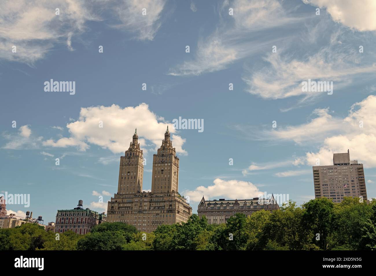Central Park and the Upper East side in New York City. Park surrounded ...