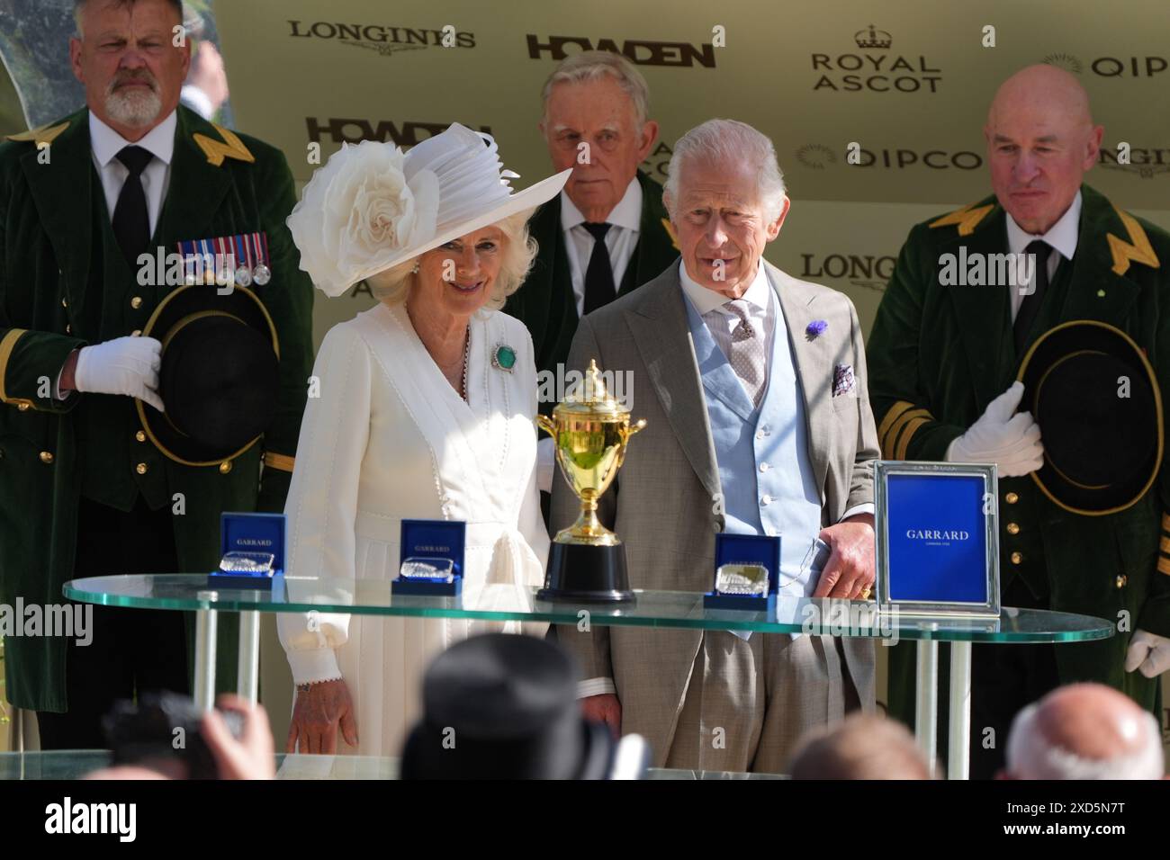 King Charles III and Queen Camilla during presentations for the Gold ...