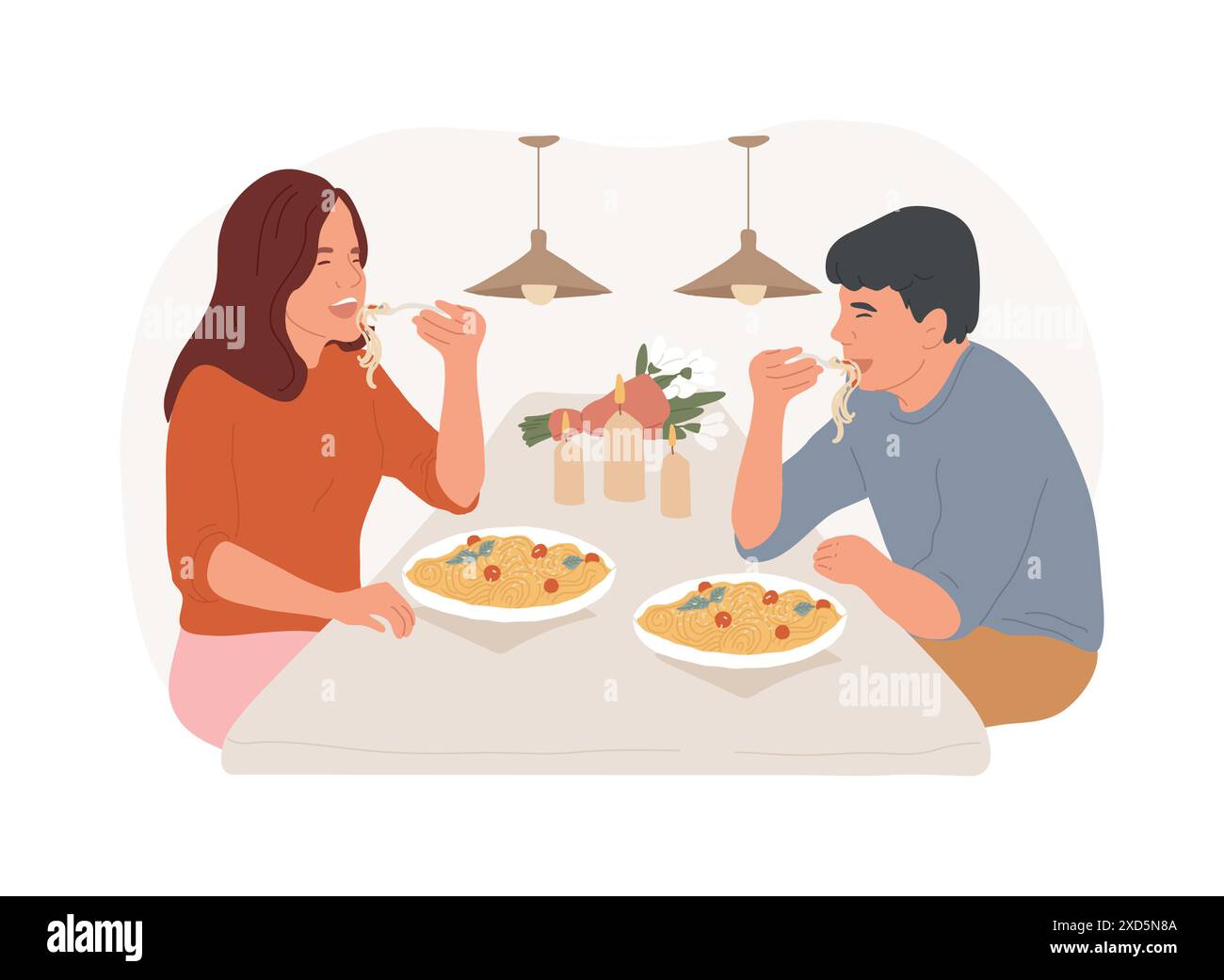 Italian restaurant isolated cartoon vector illustrations Stock Vector ...